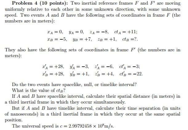 Solved Two inertial reference frames F and F' fire moving | Chegg.com
