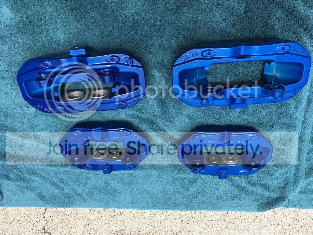 For Sale: Brembo Calipers Powder Coated Candy blue. | Hyundai Genesis Forum