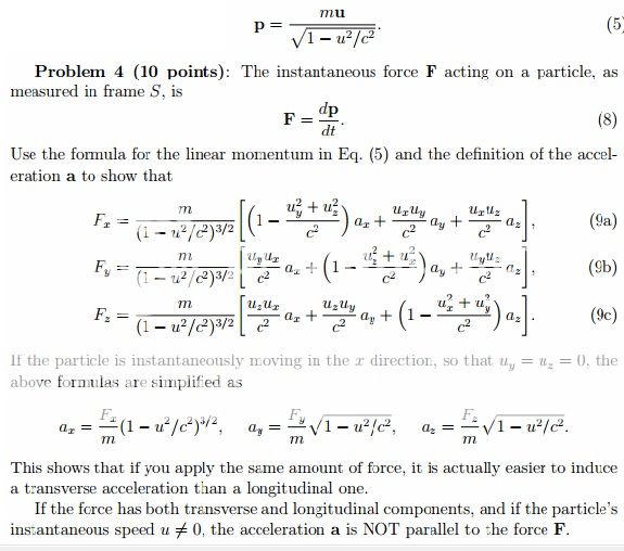 The instantaneous force F acting on a particle, as | Chegg.com